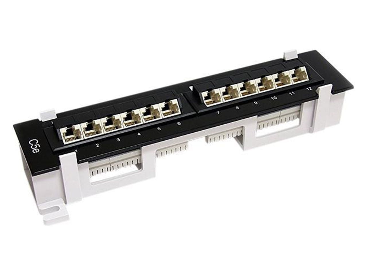 StarTech.com PANEL4512 1U 12 Port Rackmount Cat5e 110 Patch Panel - 45 ...