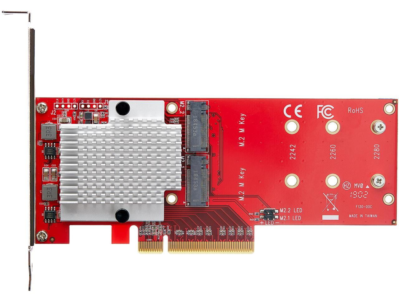 StarTech.com PEX8M2E2 x8 Dual M.2 PCIe SSD Adapter - PCIe 3.0 - PCI ...