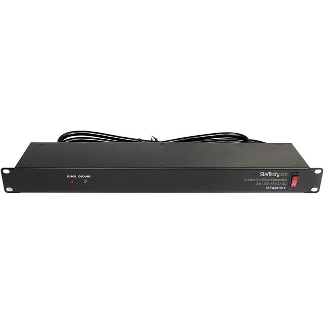 StarTech.com RKPW081915 Rackmount PDU with 8 Outlets with Surge Protection - 19 in Power ...
