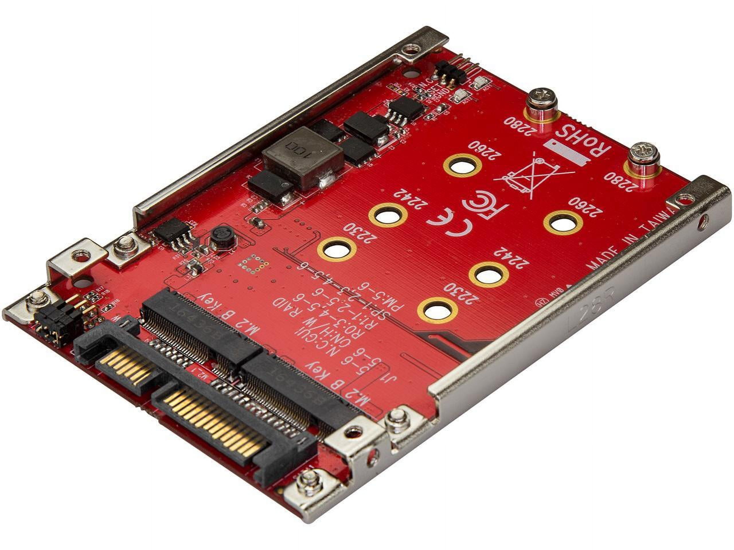 StarTech S322M225R Dual Slot M.2 to SATA Adapter for 2.5" Drive Bay ...