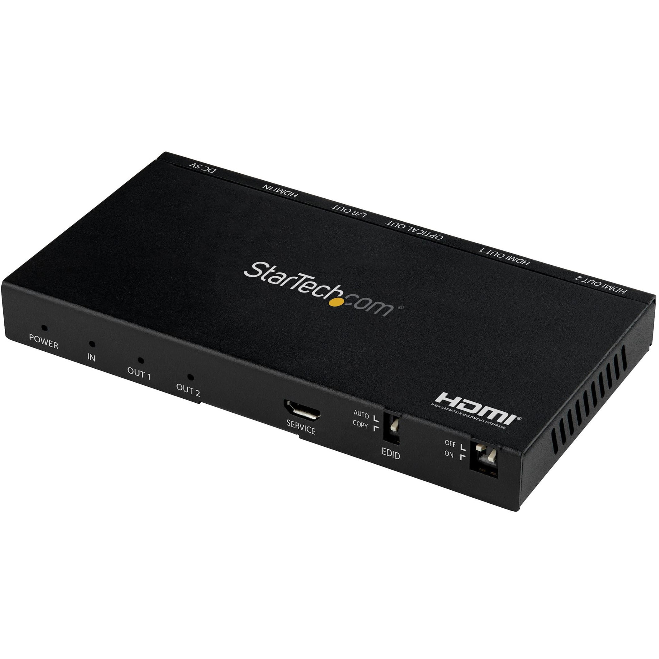 StarTech.com ST122HD20S 2 Port HDMI Splitter - 4K 60Hz with Built-In ...