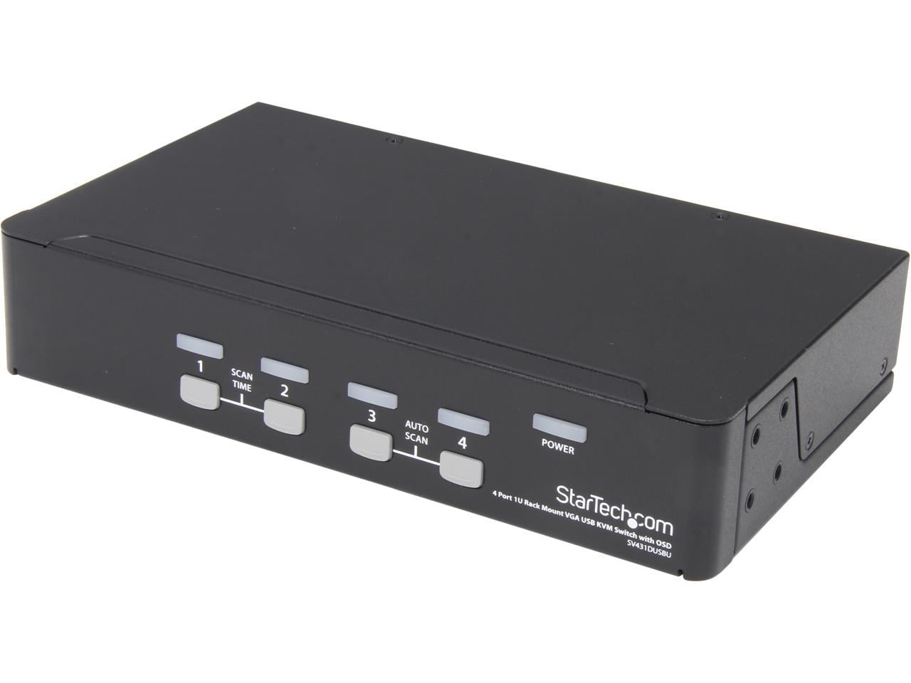 StarTech.com SV431DUSBU 4 Port 1U Rack Mount USB KVM Switch with OSD ...