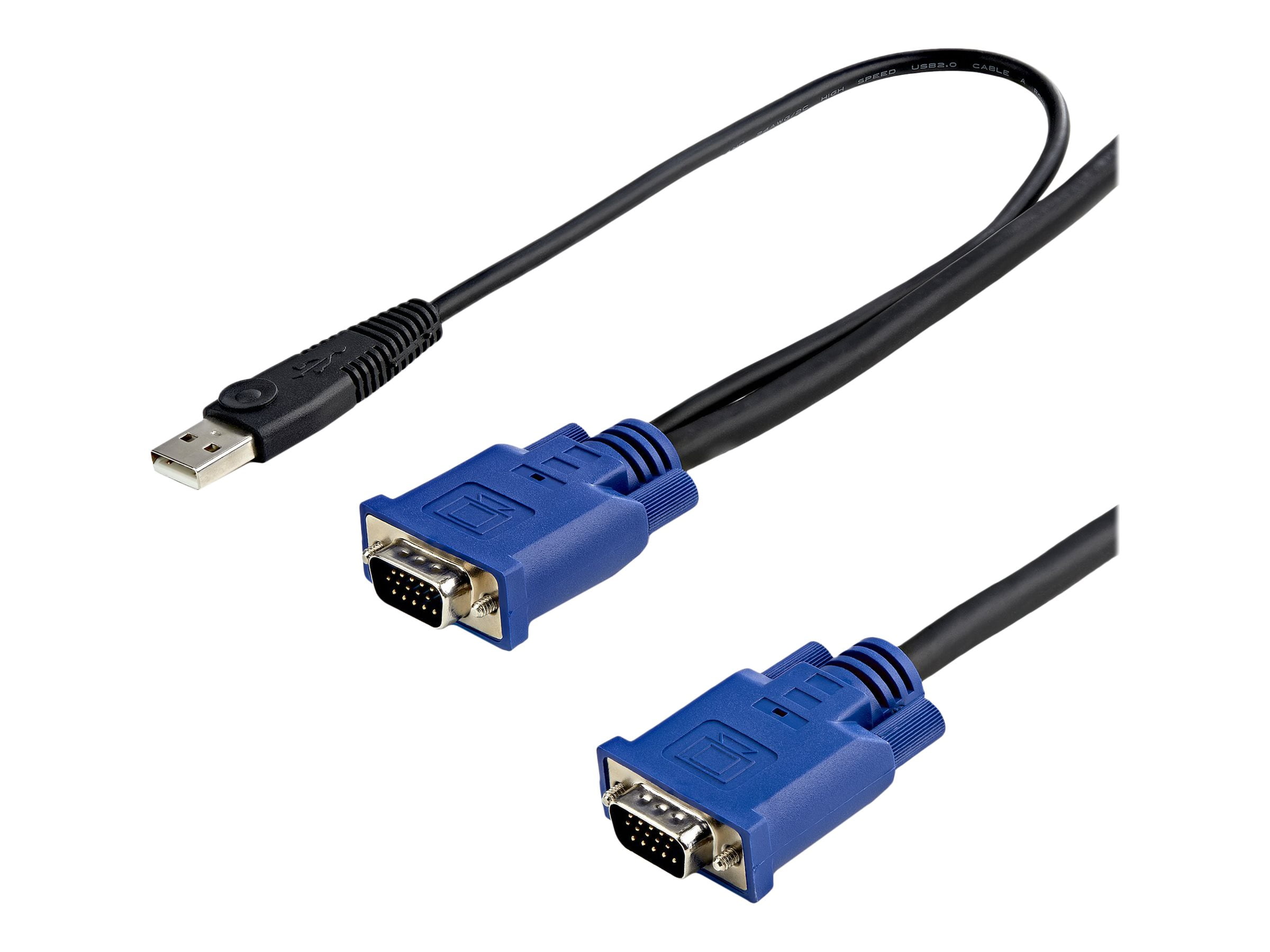 StarTech.com SVECONUS10 10 ft 2-in-1 Ultra Thin USB KVM Cable - Walmart.com