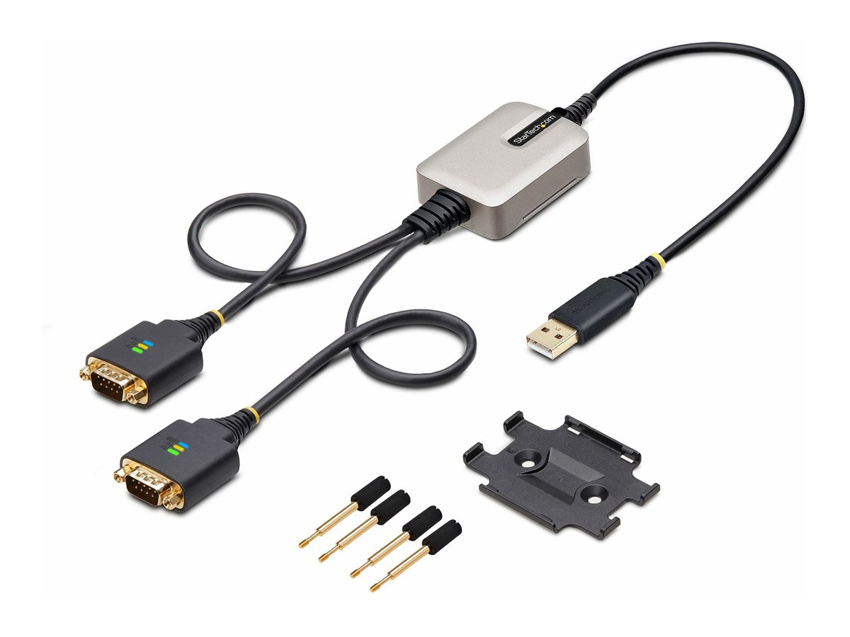 StarTech.com Serial/USB Cable Connector w/ 2-Port USB to Serial Adapter ...