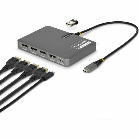 StarTech.com USB-C to Quad-Monitor Workstation Adapter, 4K 60Hz ...