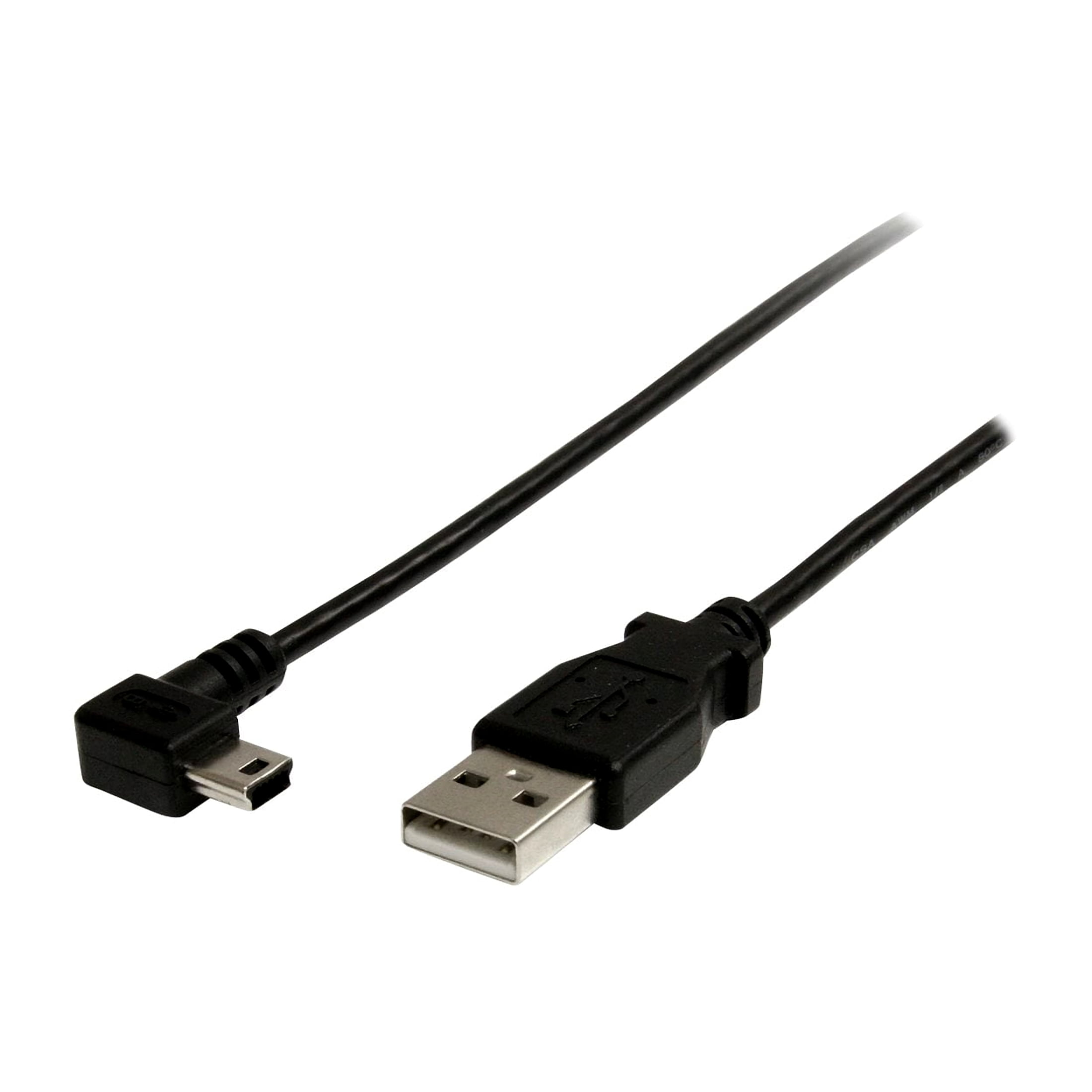 StarTech.com USB2HABM3RA 3 ft Mini USB Cable - A to Right Angle Mini B ...