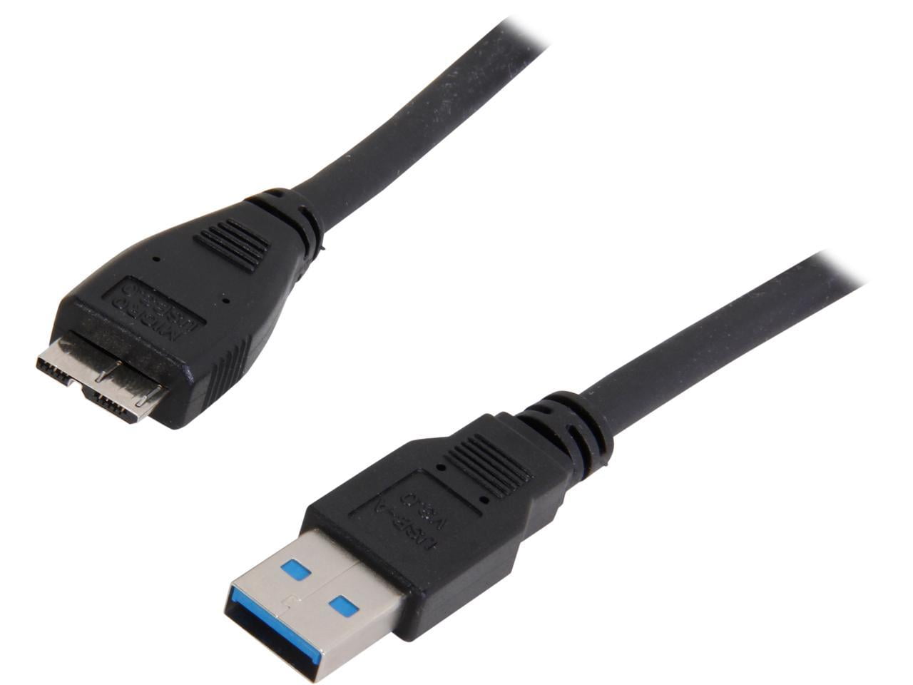 StarTech.com USB3AUB50CMB Black SuperSpeed USB 3.0 Cable A to Micro B - Walmart.com