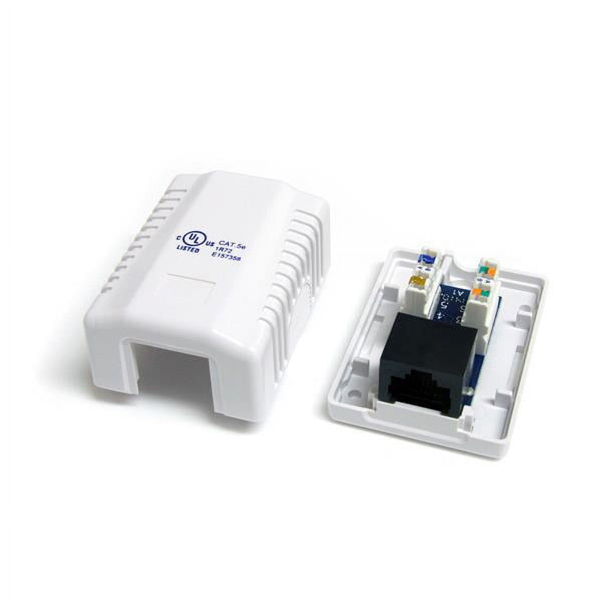 StarTech.com WALLBOX1WH Single Cat5e RJ45 Wall Jack White With Keystone ...