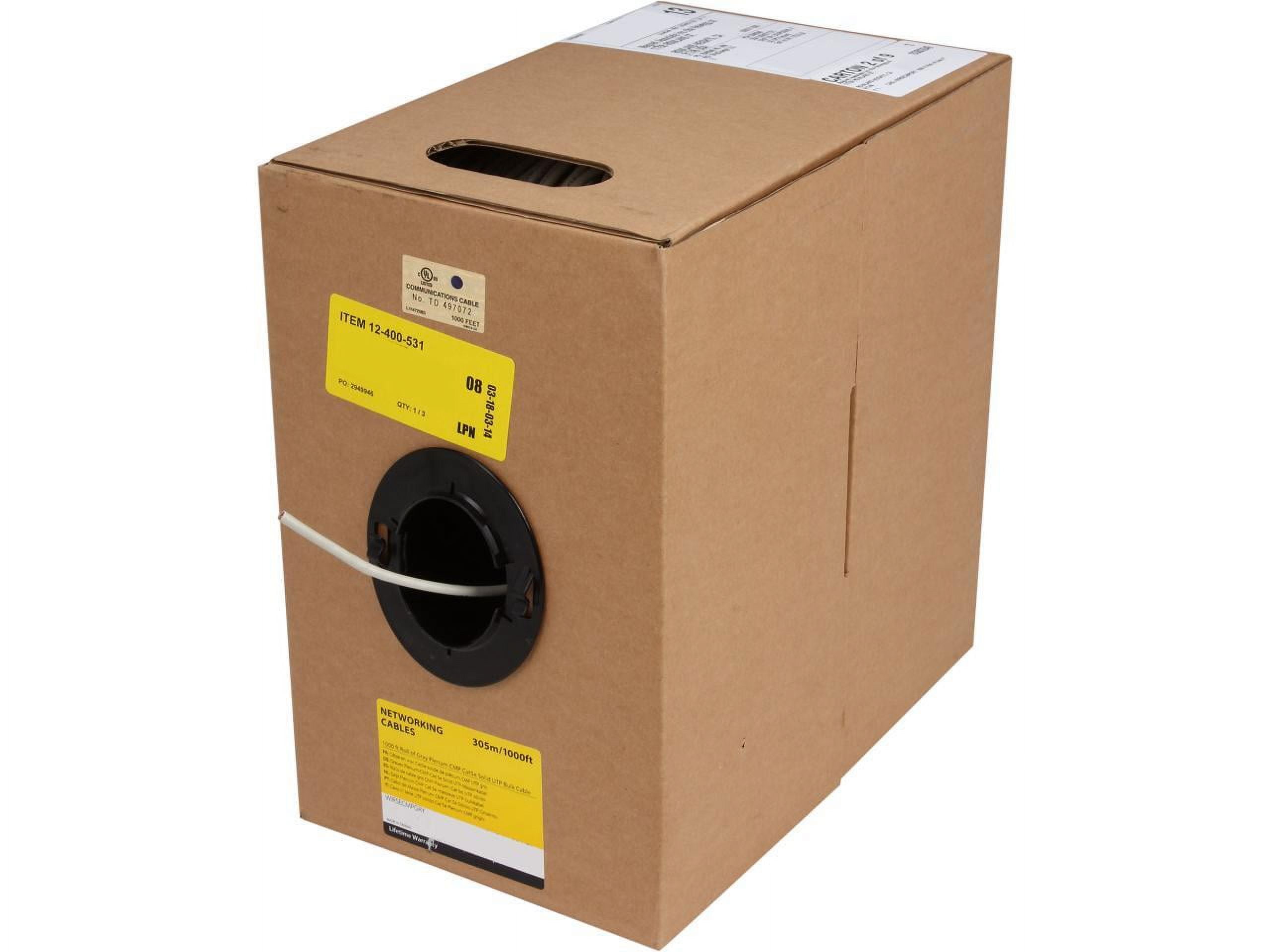 StarTech 1000 ft Roll of Gray Plenum CMP Cat5e Solid UTP Bulk Cable ...