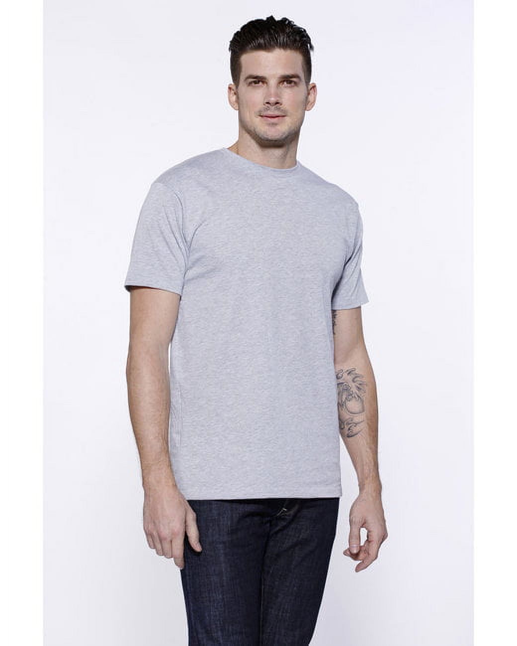 StarTee Men's Cotton Crew Neck T-Shirt S HEATHER GREY - Walmart.com