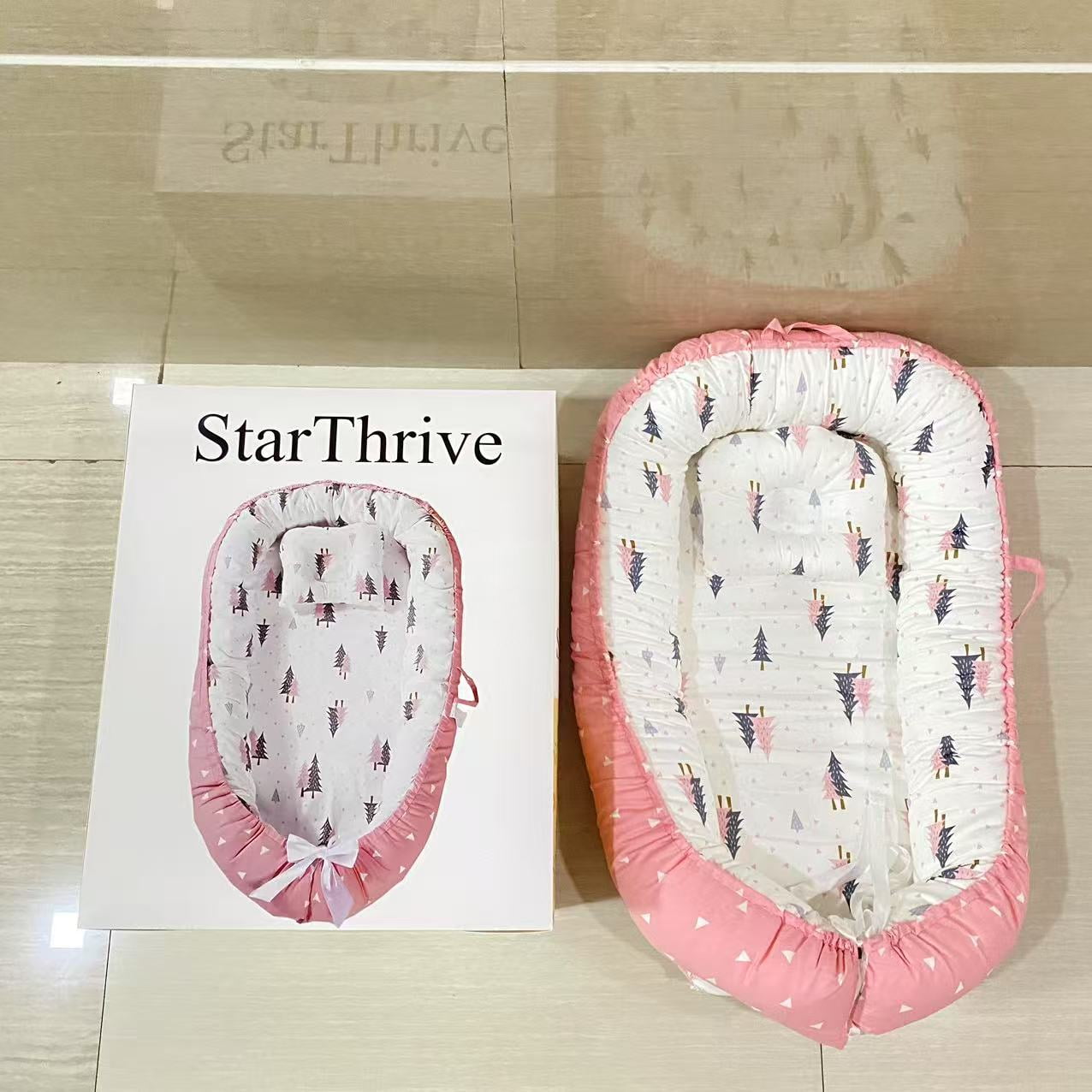 StarThrive Infant beds,Baby Lounger with Extra Breathable Cotton Baby Lounger Cover, Baby Nest ...