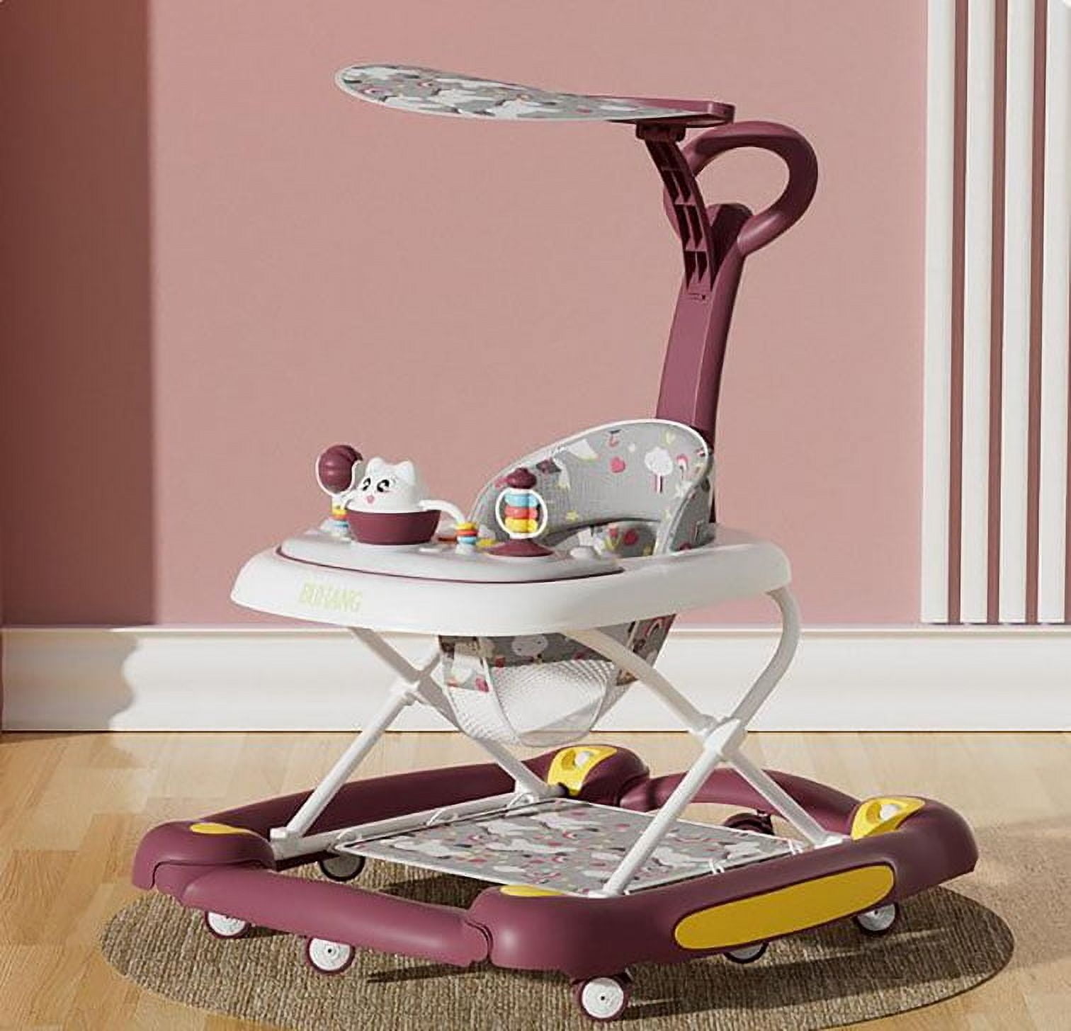 StarZe 6-in-1 Baby Walkers, Height Adjustable, Foldable Push Walker for ...