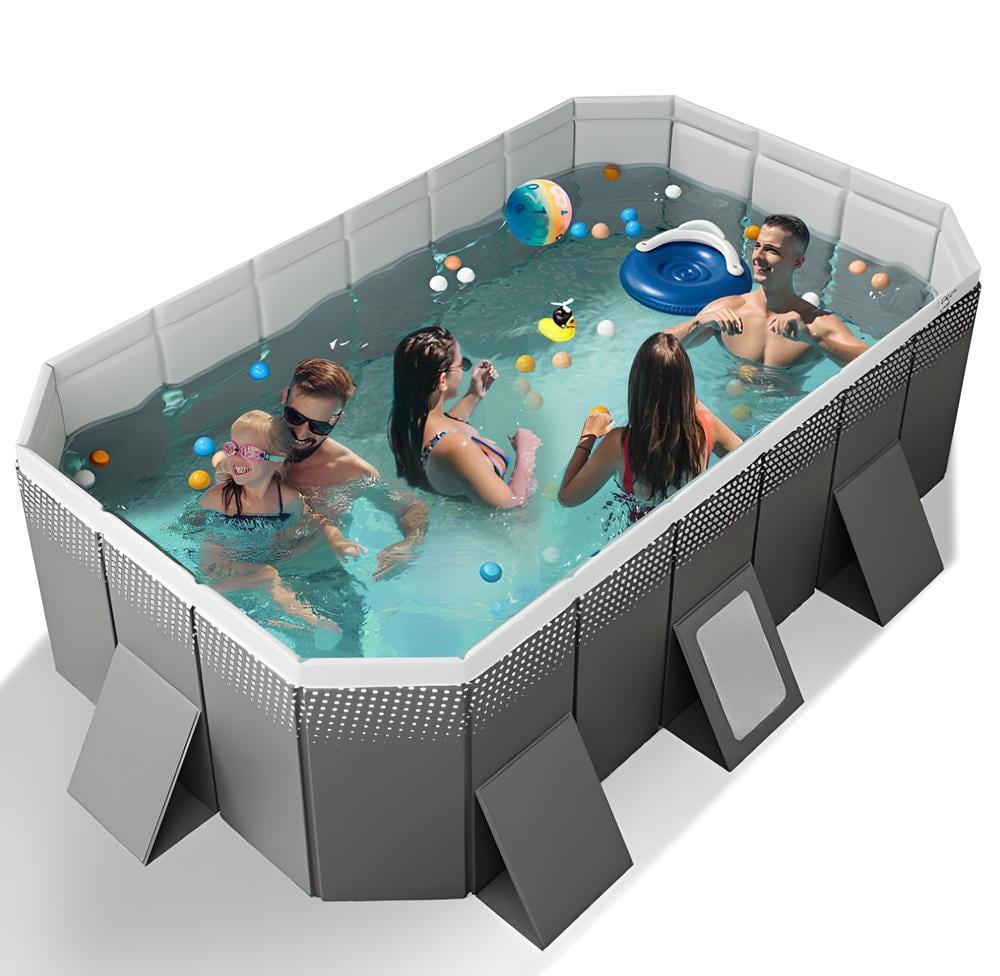 StarZe Foldable Pool for Kids and Adults,Non Inflatable Above Ground ...