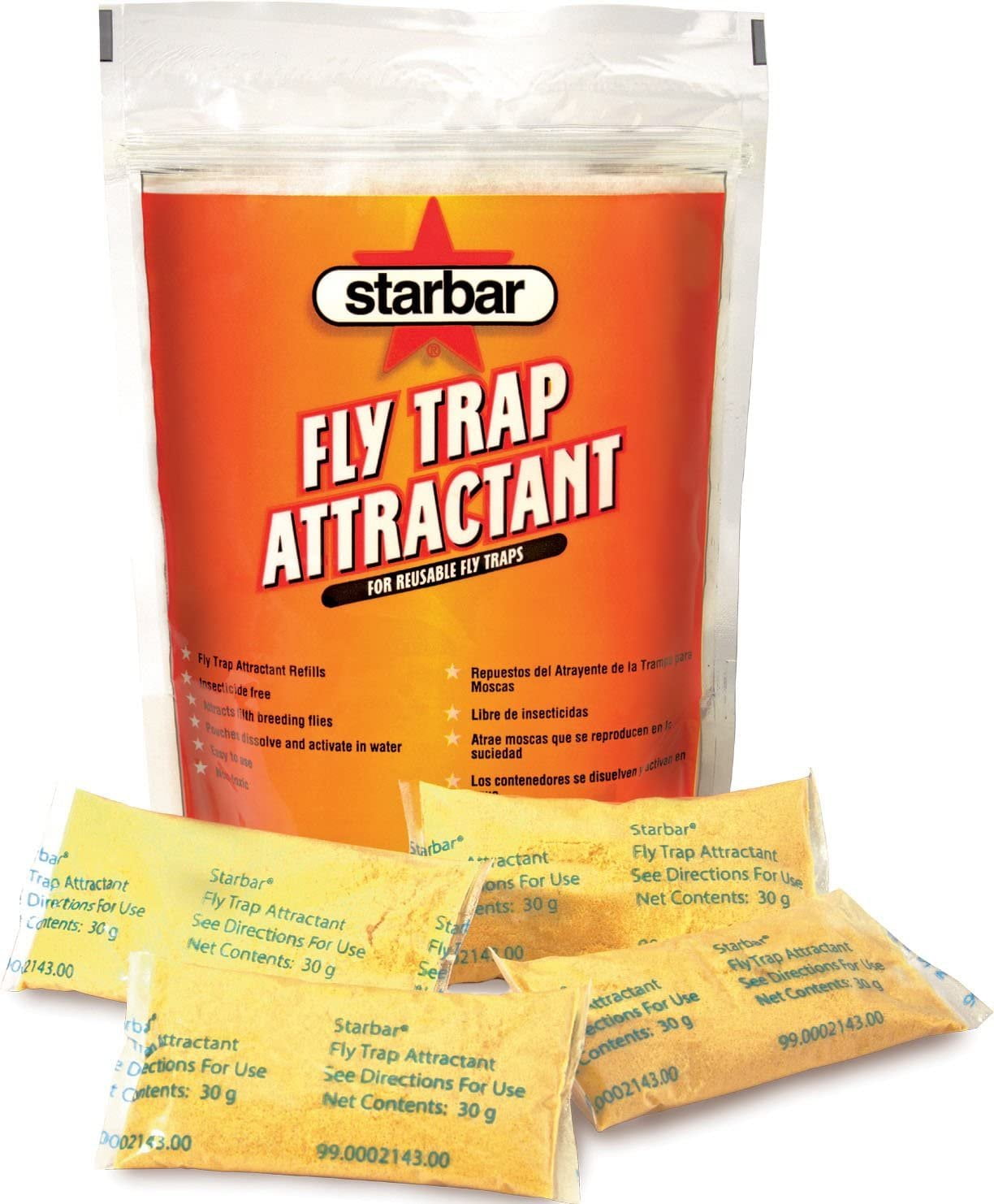 Starbar Fly Trap Attractant Refill, 8 Water-Soluble 30g Pouches ...