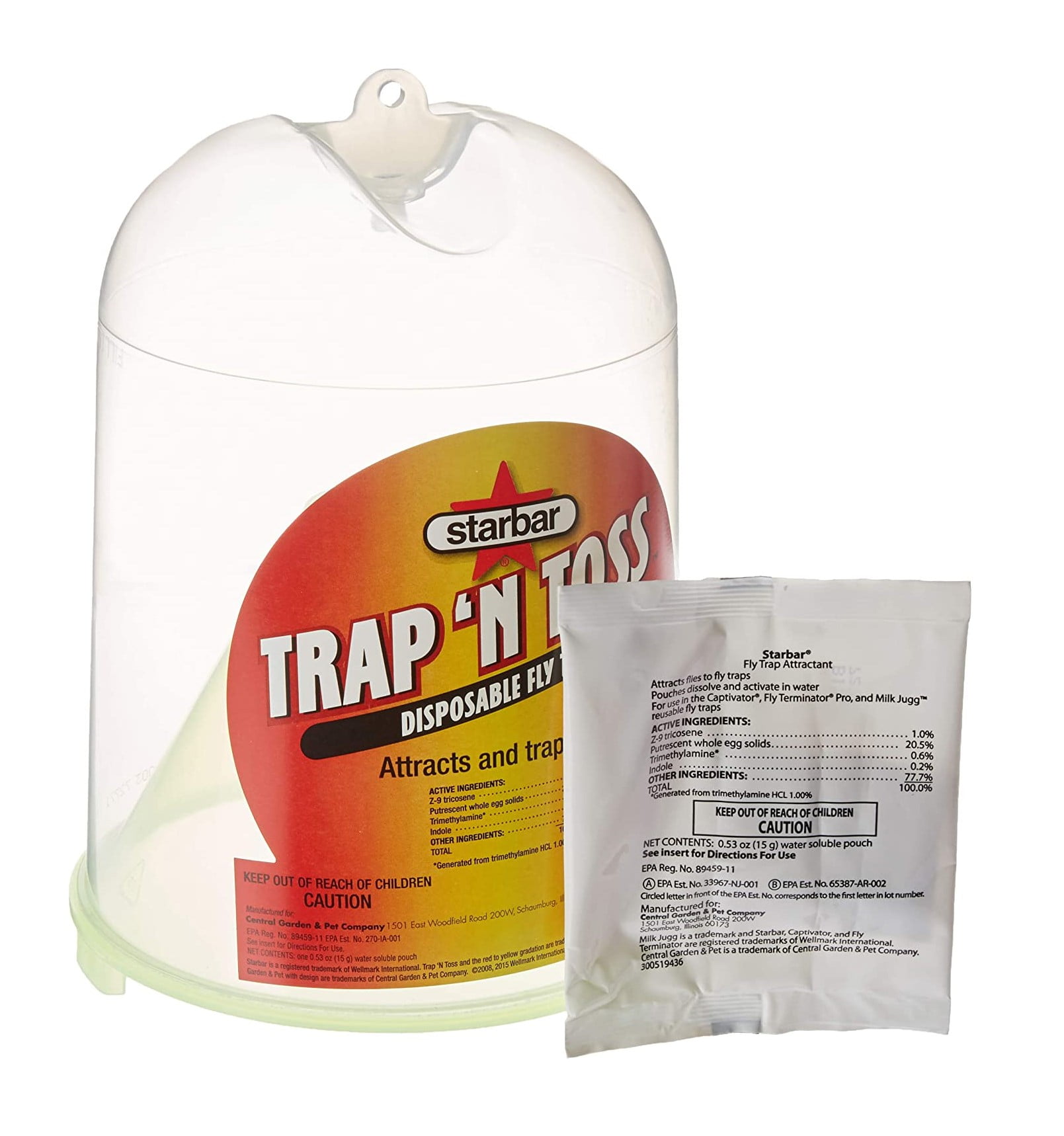 Starbar Trap N Toss Fly Trap - Comes With Fly Trap Atractant - 1 Trap by Zoecon - Walmart.com