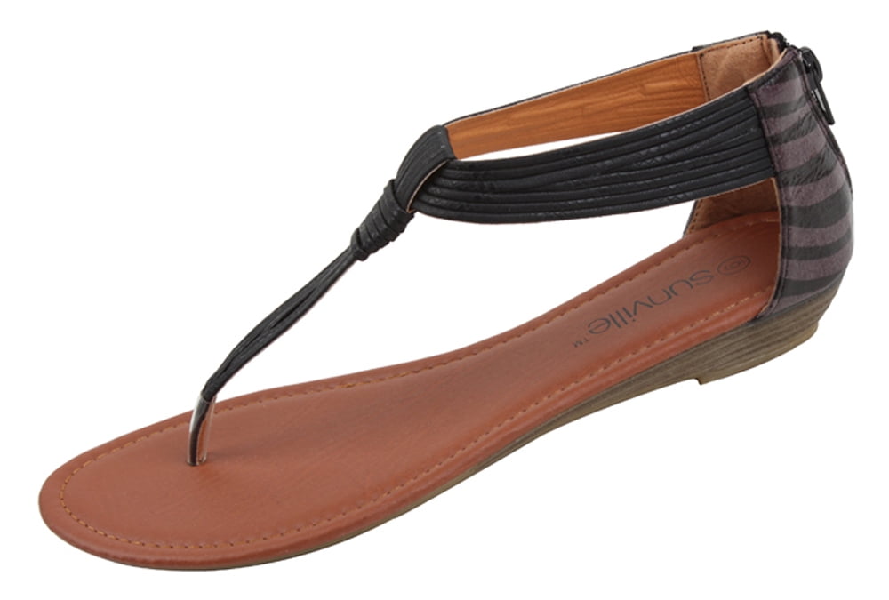 Starbay Women's Sleek Fashion Casual Zebra Zipper Back Thong Flat ...