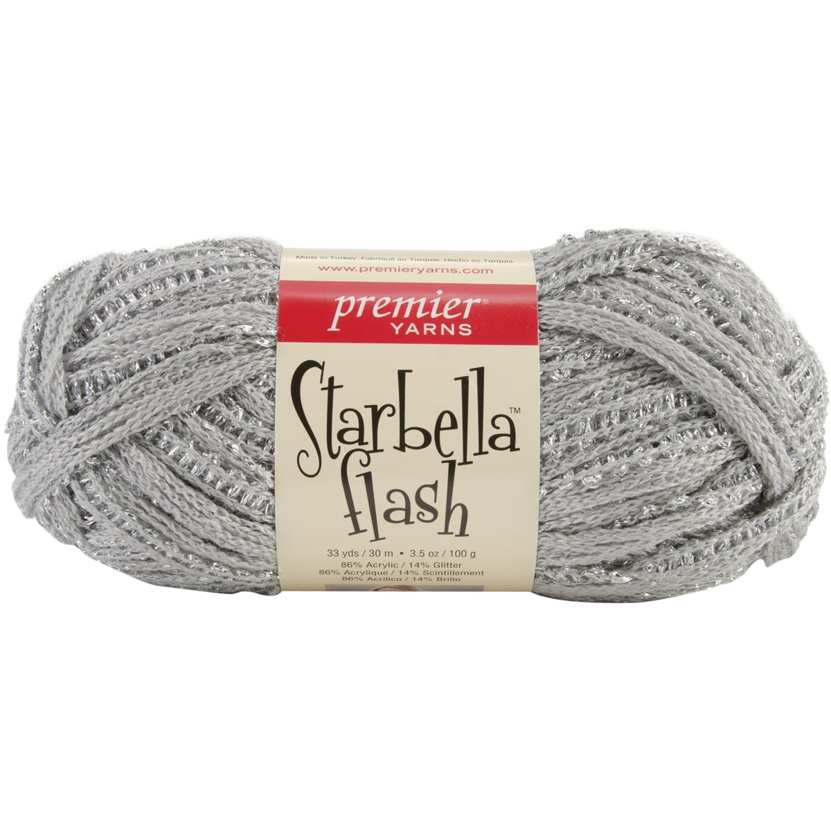 Starbella Flash Yarn-Silver - Walmart.com