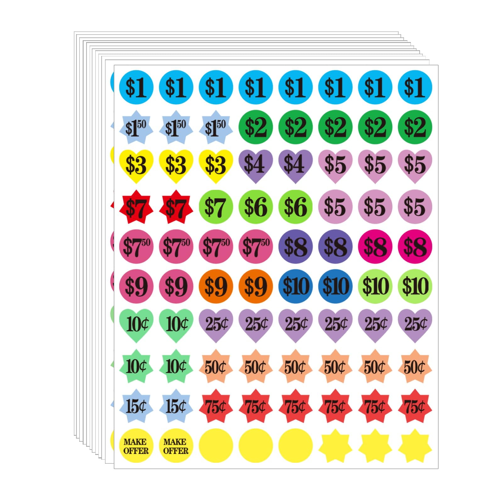Starboling Garage Sale Stickers,1600 Pcs 3/4" Yard Sale Price Stickers ...