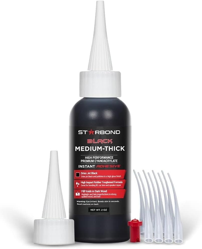 Starbond 2 oz. Black Medium-Thick CA Glue (Premium Cyanoacrylate Super ...