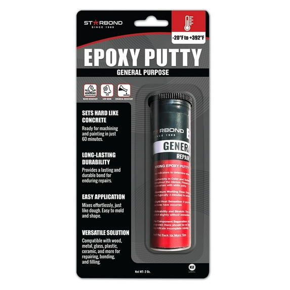 Starbond Quick Cure Epoxy Putty Stick for Metal & Plastic, Black, 2 oz ...