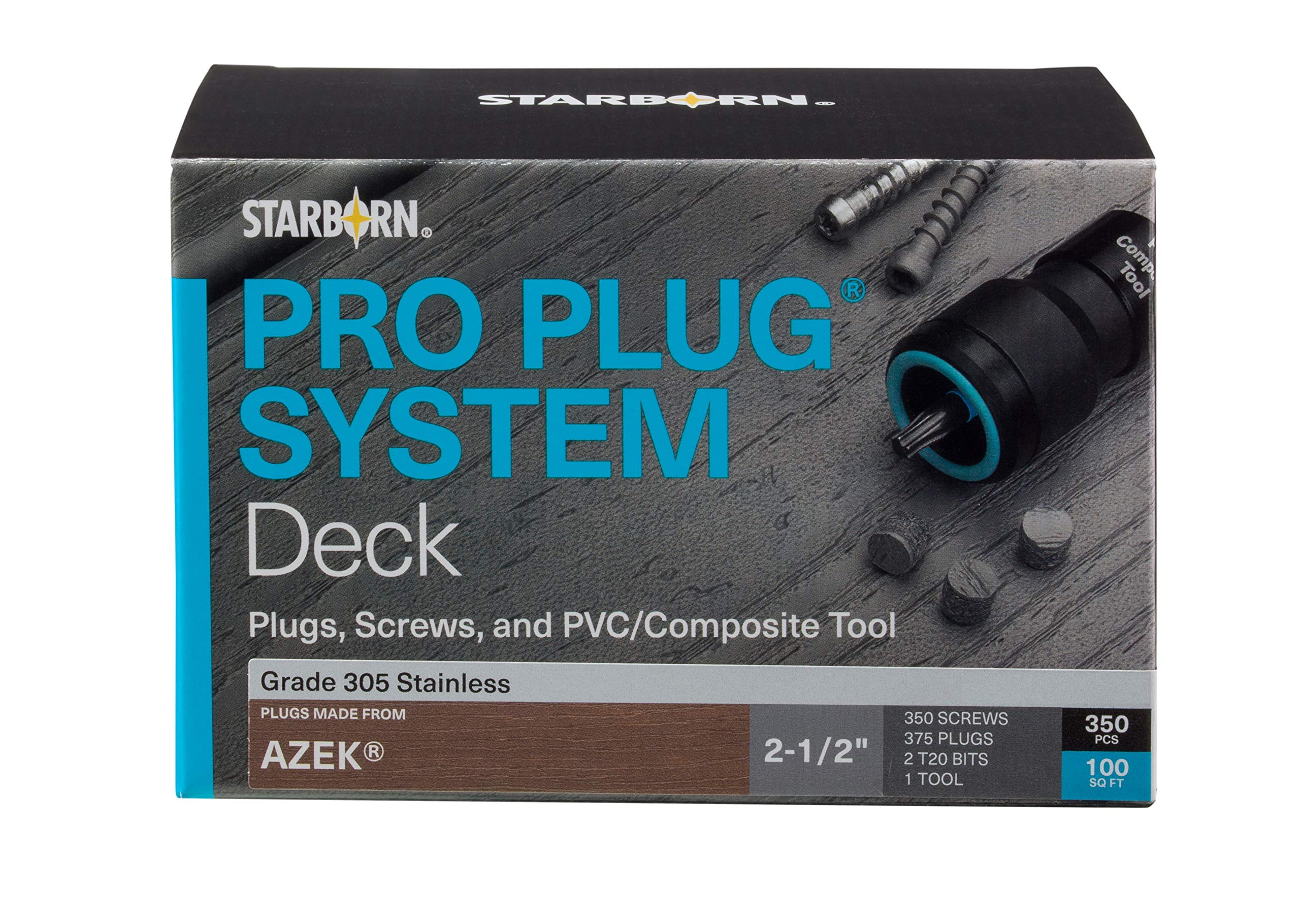 Starborn 5001393 No.10 x 2.5 in. Star Trim Head Epoxy Coated Stainless ...