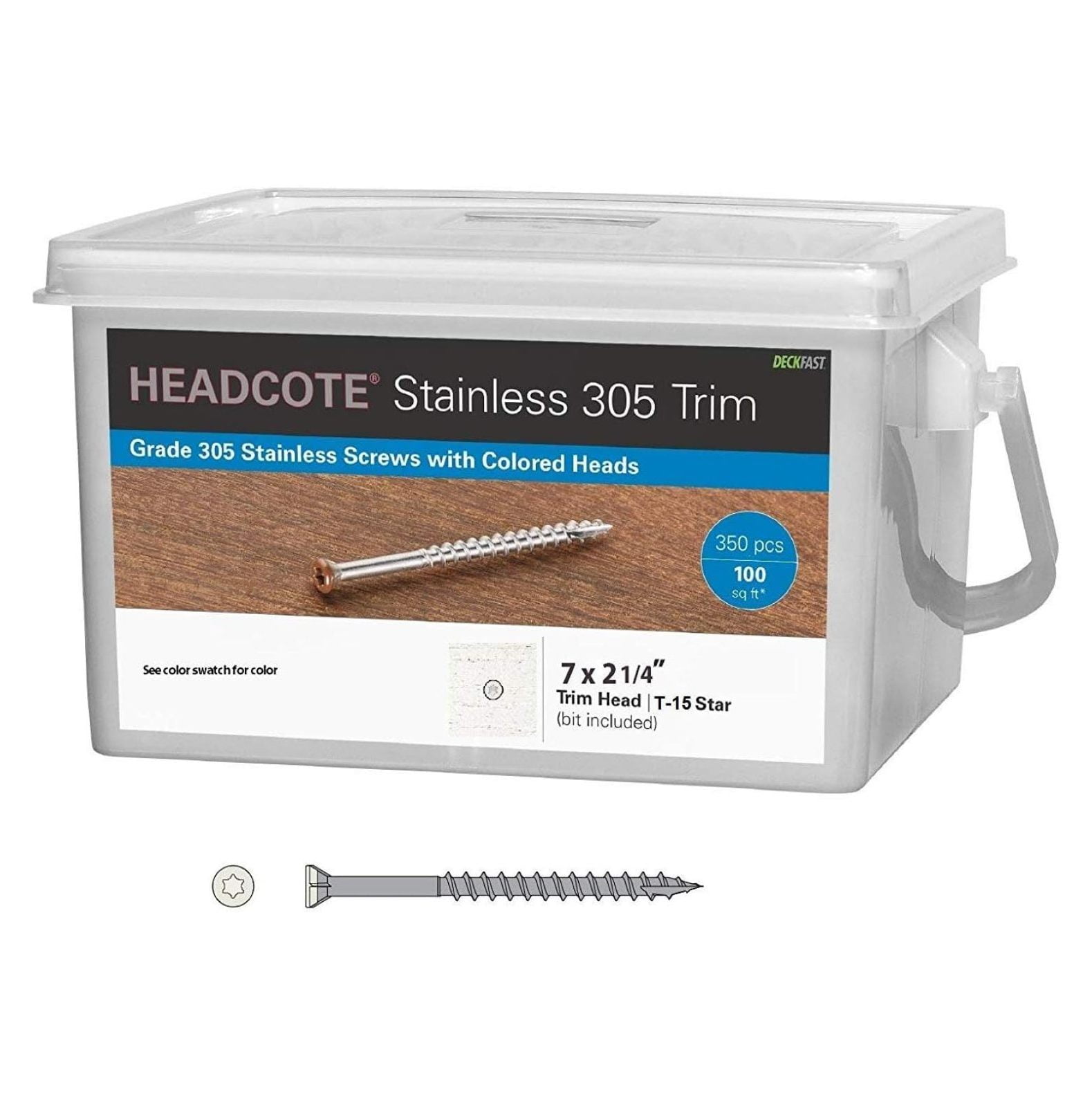 Starborn Headcote Stainless Steel Trim Head White Screws - #7 X 2-1/4 ...