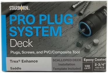Starborn Pro Plug System Saddle PVC Composite Deck Boards, Covers 40 Ft ...