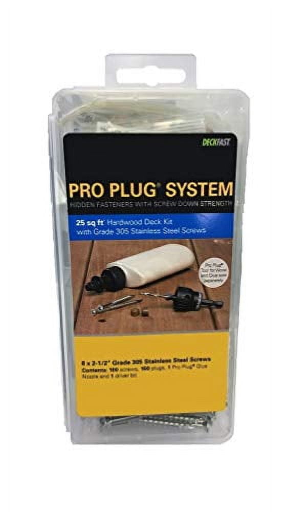 Starborn Pro Plug System Wood Deck Kit with 100 Ipe Plugs, 2-1/2" SS ...