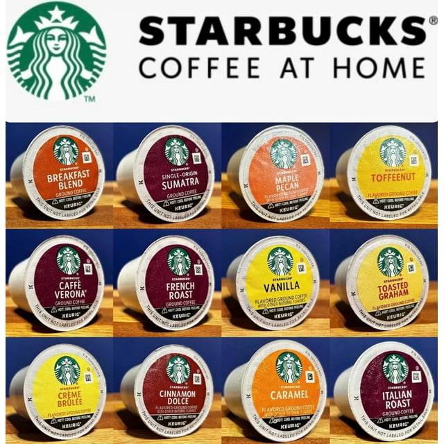 Starbuck's Assorted K-Cup Coffee Sample Set, 12 Varieties - Breakfast ...