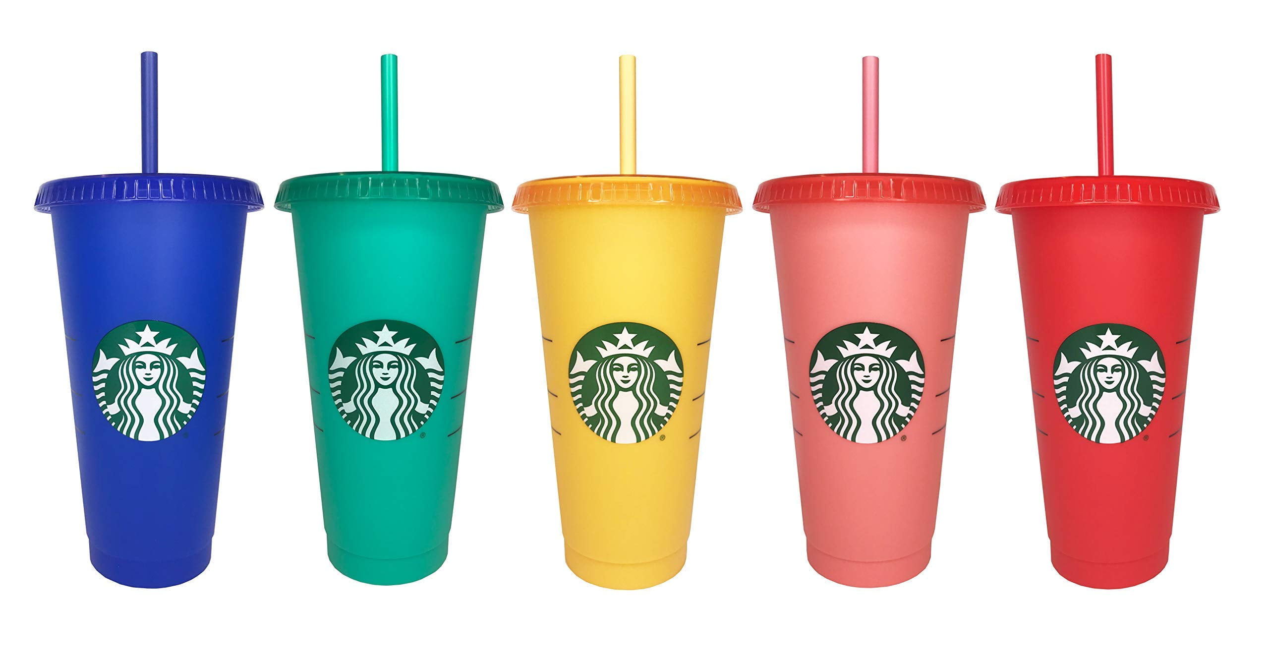 Starbucks 2020 Re-usable Color-Changing Cold Cups with lids and straws ...