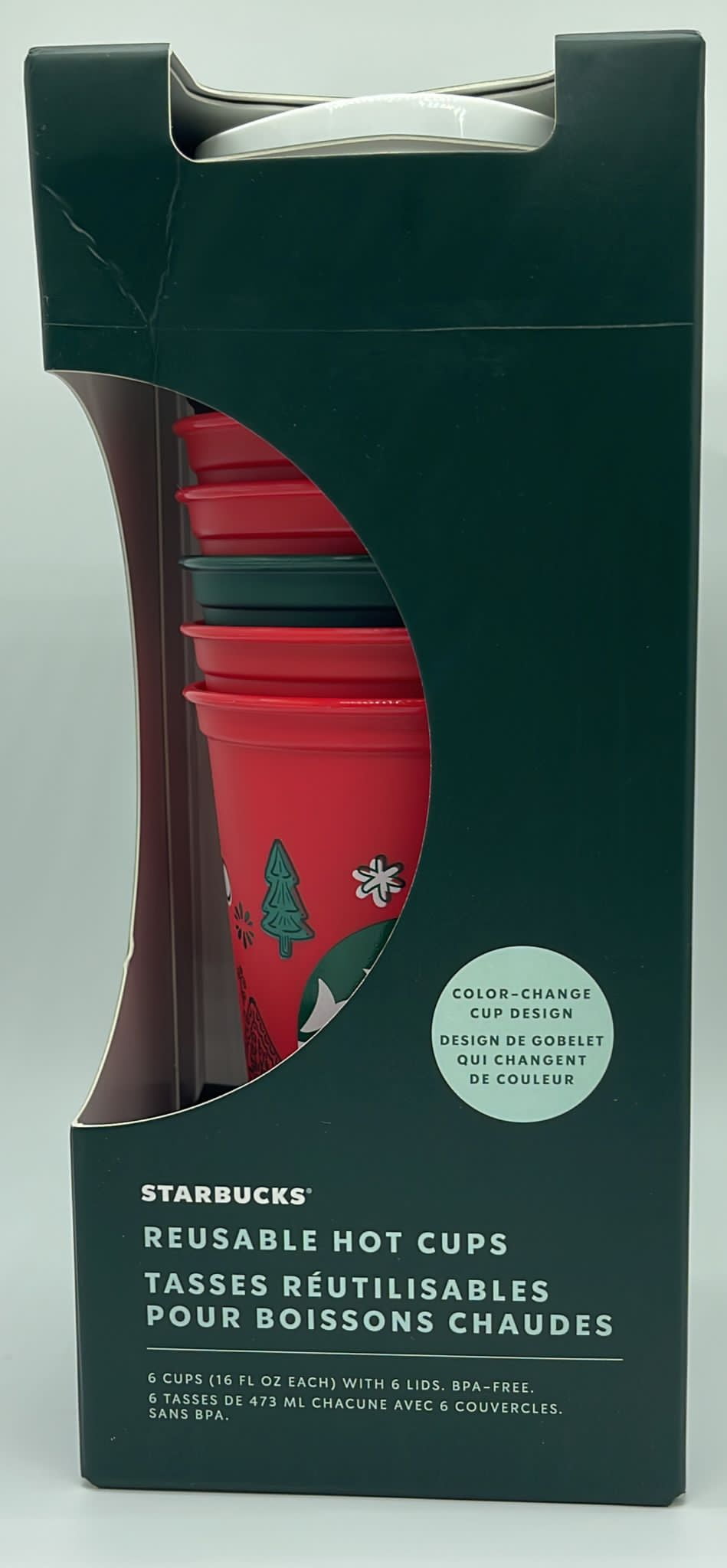 Starbucks 25th Christmas Holiday 2022 Color Change Reusable Cups Set 6 ...