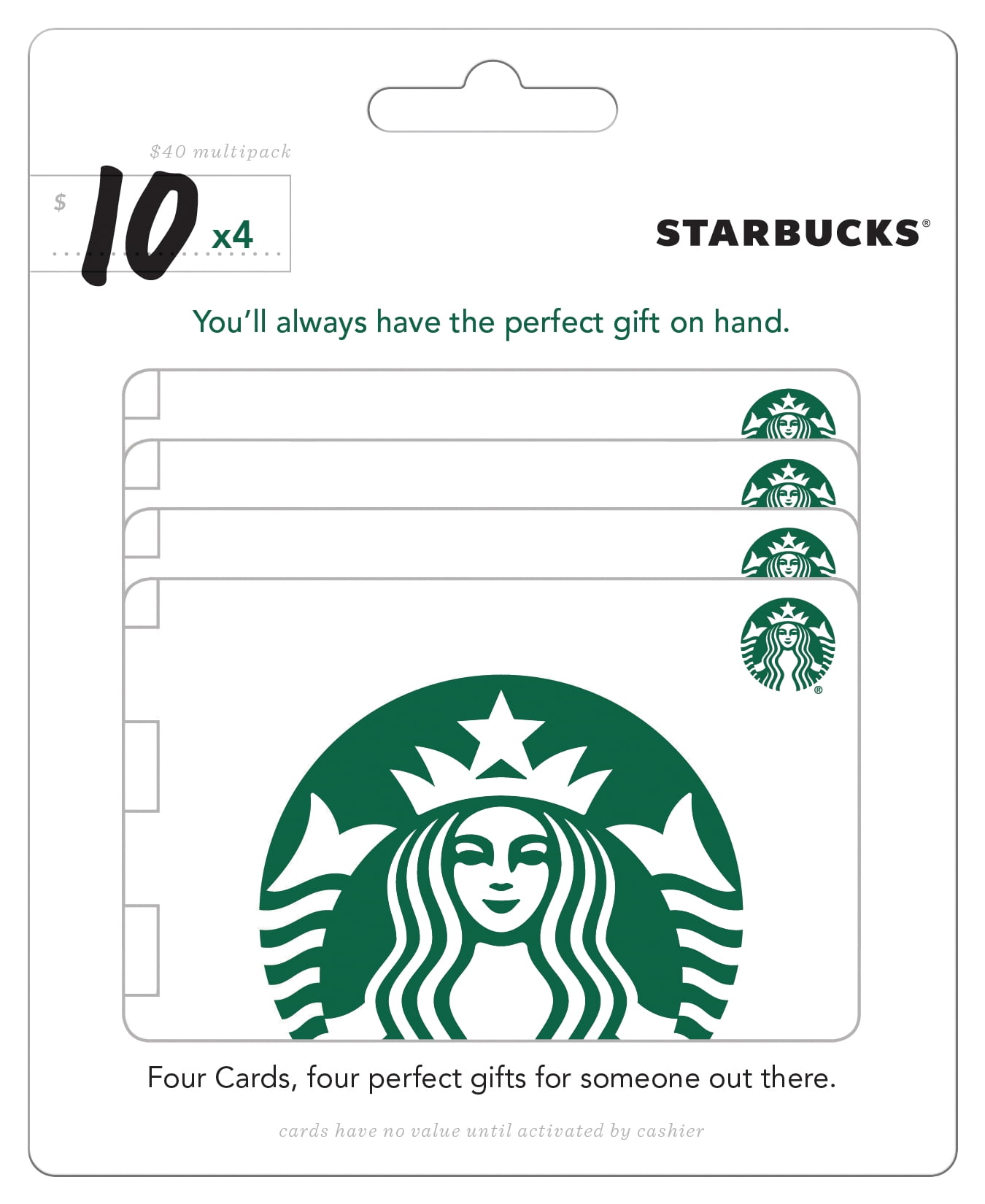 Starbucks $40MP (4x$10) Gift Card - Walmart.com