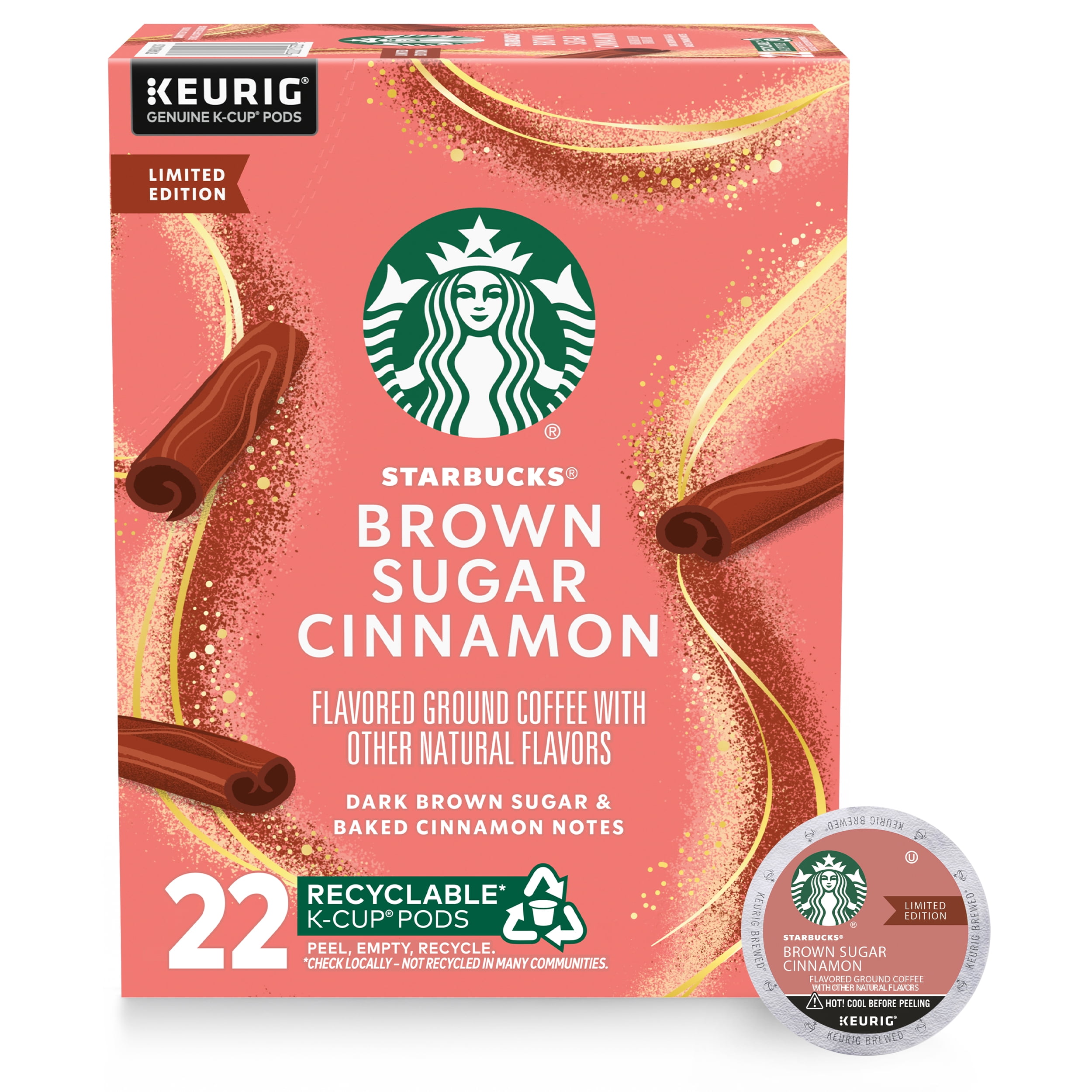 Starbucks Brown Sugar Cinnamon, Naturally Flavored K-Cup Coffee Pods ...