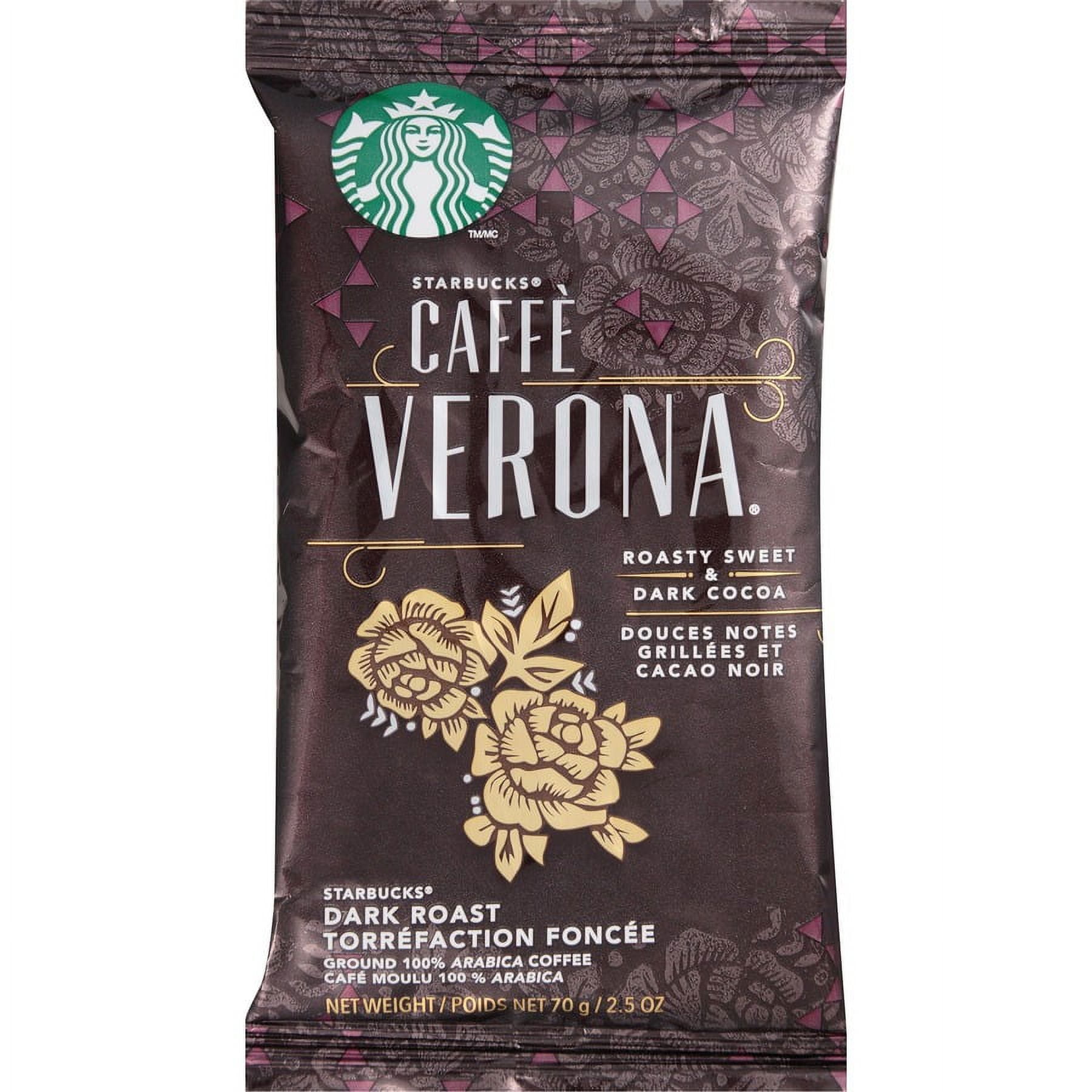 Starbucks Caffe Verona Coffee - Dark - 2.5 oz Per Pouch - 18 / Box ...