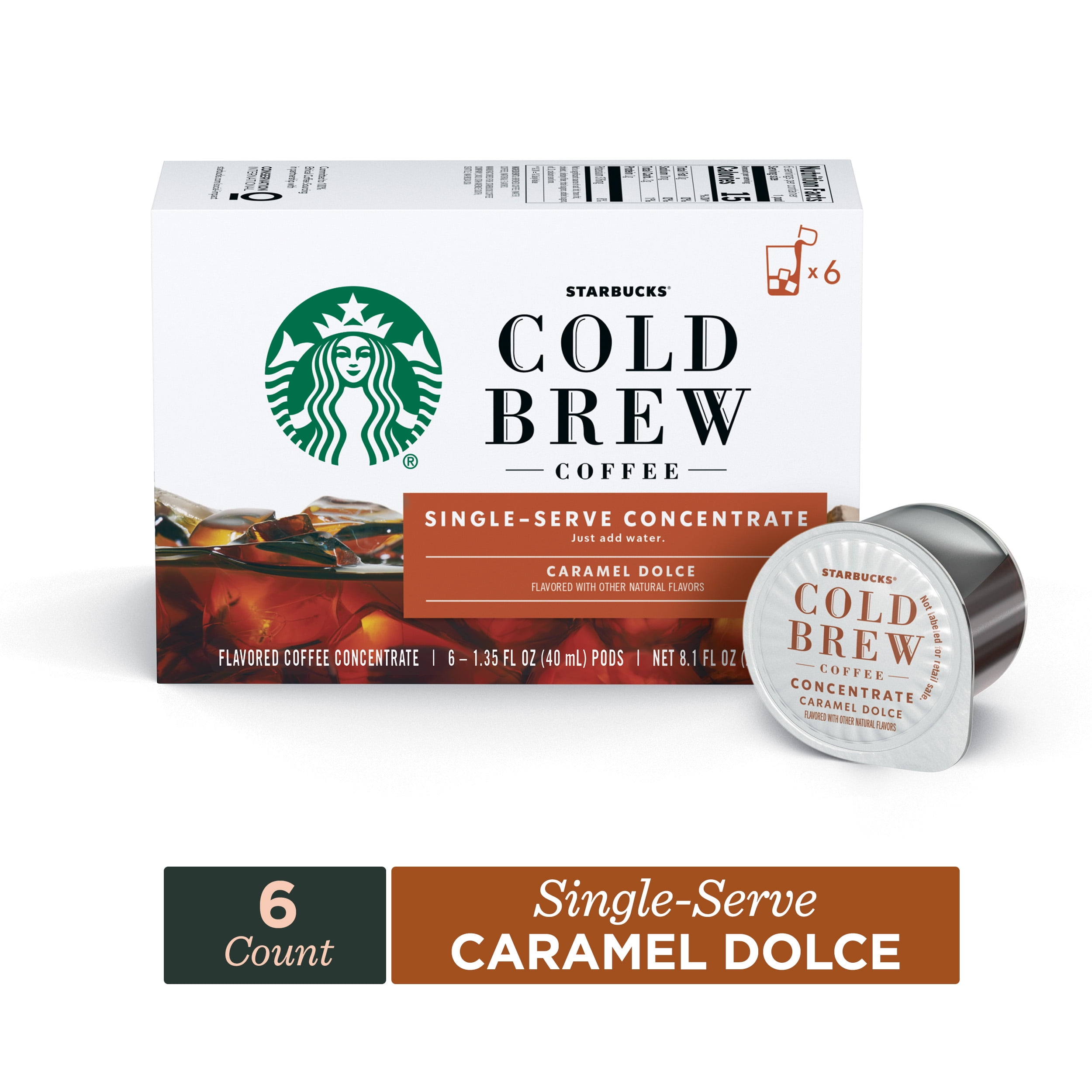 Starbucks Caramel Dolce Naturally Flavored Cold Brew Coffee, Single ...