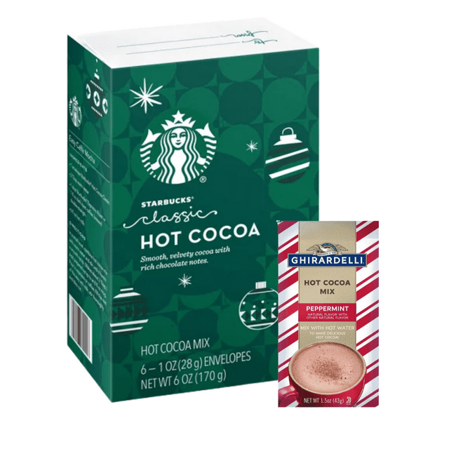 Starbucks Classic Hot Chocolate Cocoa, 6 envelopes, and Ghirardelli ...