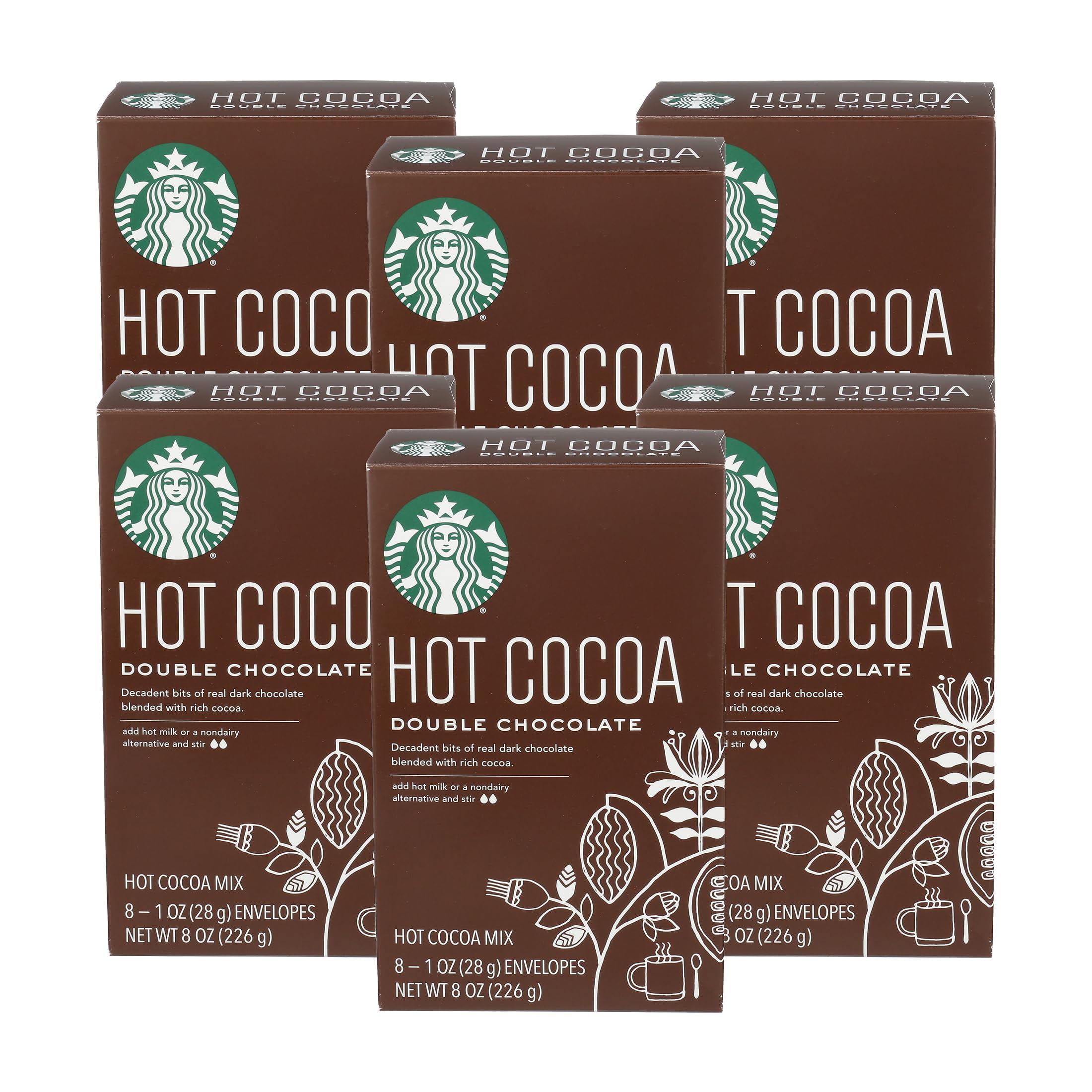 Starbucks Classic Hot Cocoa Double Chocolate (8.00 Ounce (Pack Of 6 ...