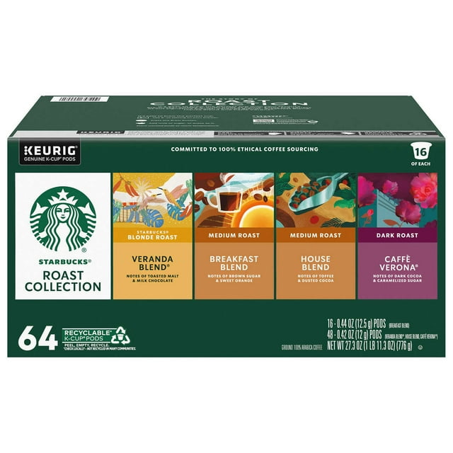 Starbucks Keurig K-Cup Classic Roasts Variety Pack, 64 Count - Walmart.com
