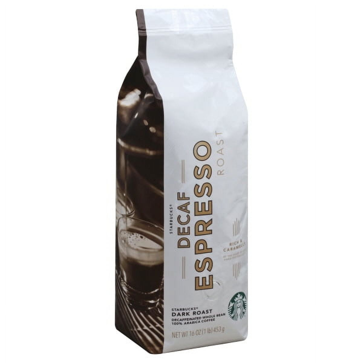 Starbucks Coffee - Decaf Espresso - Whole Bean Dark Roast - 1 LB (16 oz ...