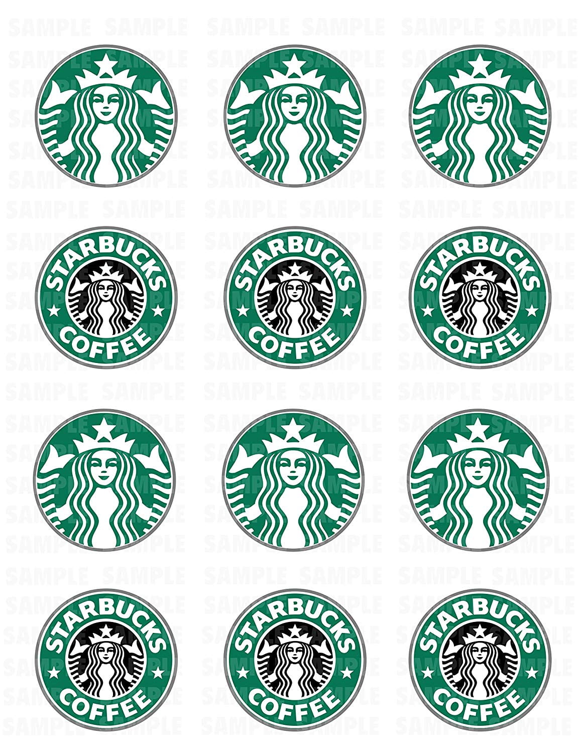 Starbucks Coffee Personalized Edible Cupcake Toppers (12 Images) for ...