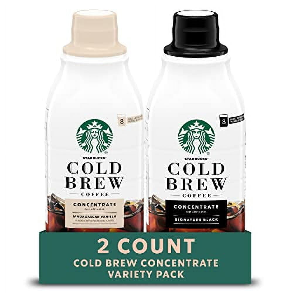 Starbucks Cold Brew Coffee Concentrate, Signature Black and Naturally Flavored Madagascar ...