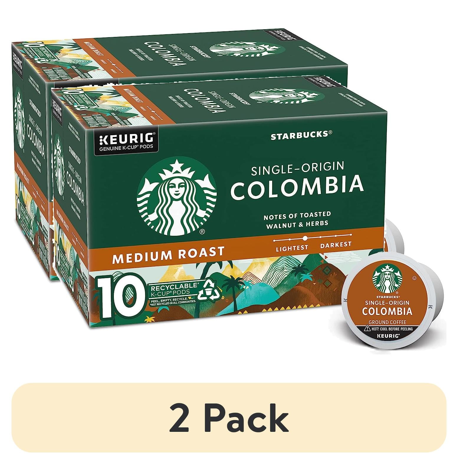 (2 pack) Starbucks Colombia Medium Roast Coffee for Keurig Brewers, 1 ...