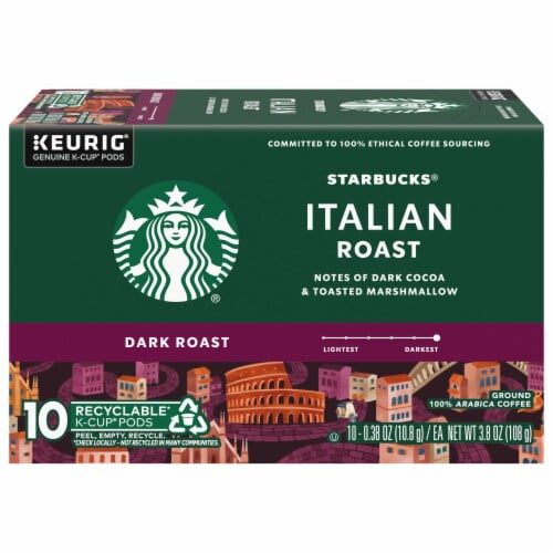 Starbucks Dark Roast Ground Italian Roast Coffee K-Cups 10 ct - Walmart.com
