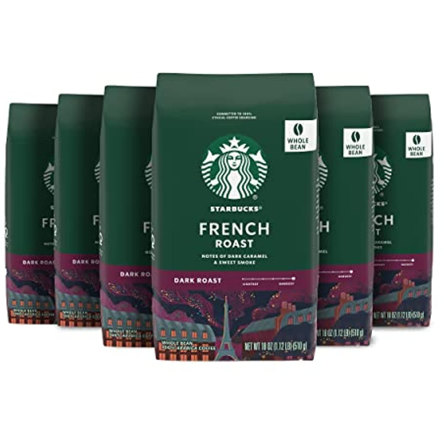 Starbucks Dark Roast Whole Bean Coffee — French Roast — 100% Arabica— 6 ...