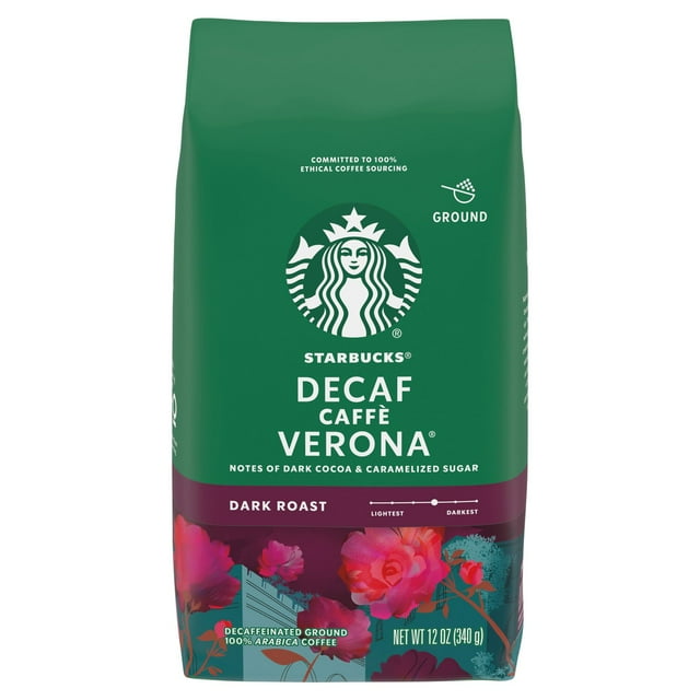 Starbucks Decaf Caffè Verona Dark Roast Ground Coffee 12 oz - Walmart.com