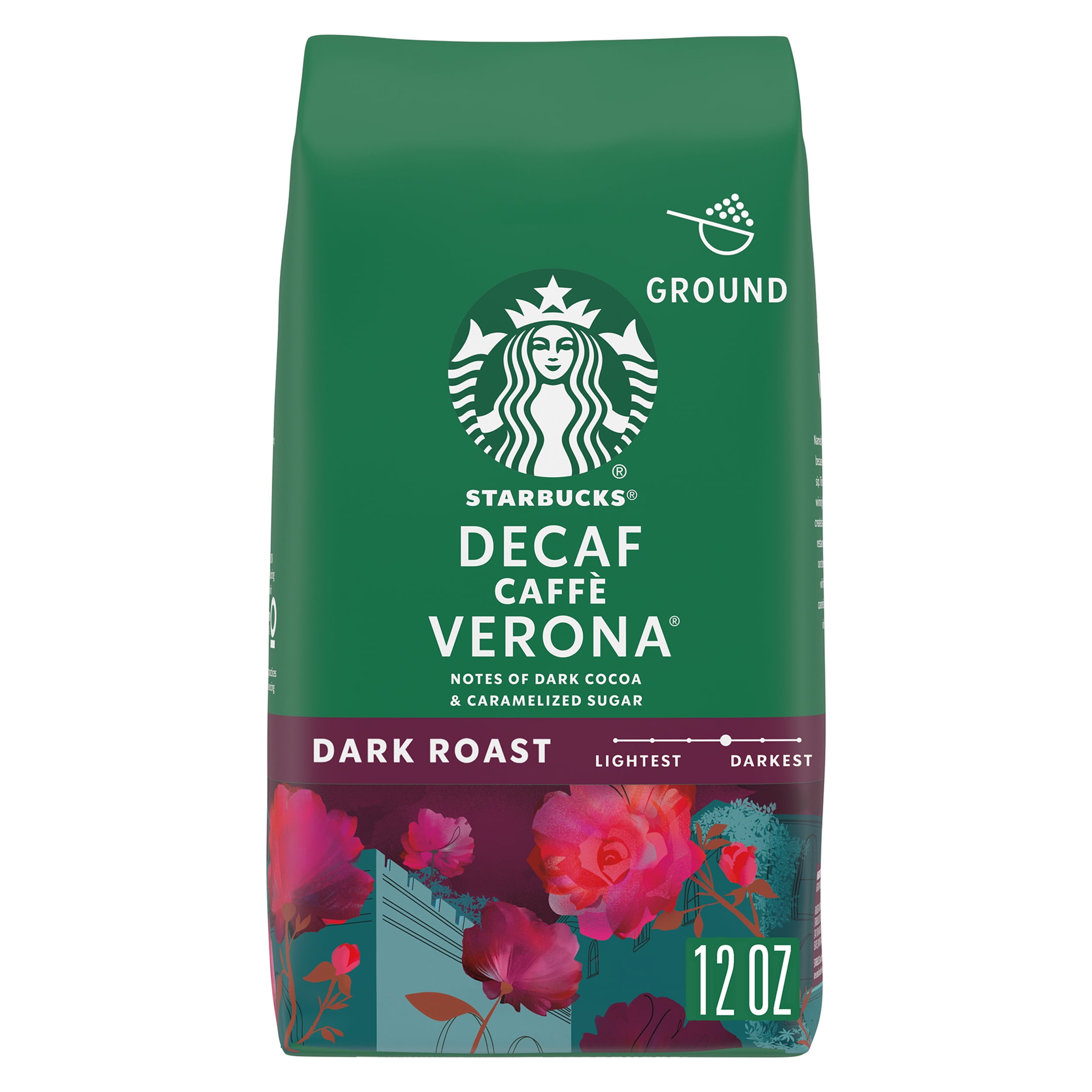 Starbucks Decaf Caffè Verona, Ground Coffee, Dark Roast, 12 oz ...