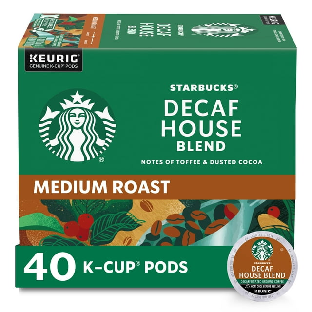 Starbucks Decaf Medium Roast K-Cups, House Blend Coffee Pods for Keurig ...