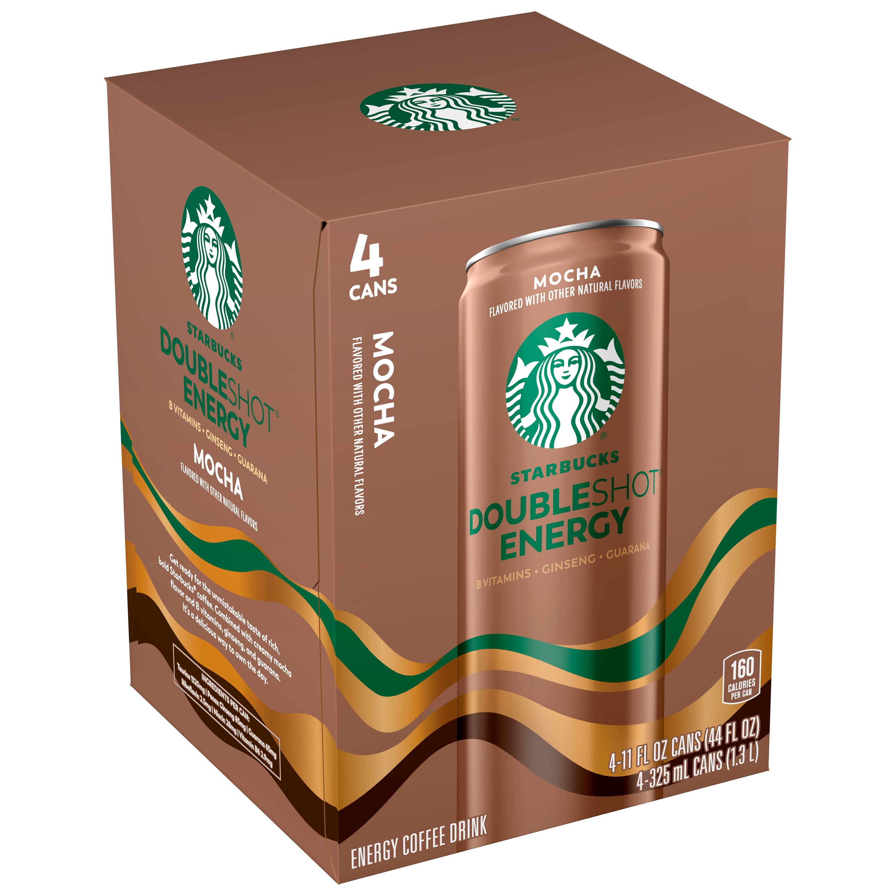 Starbucks Doubleshot Energy Coffee Beverage, Mocha, 4 Count, 11 fl oz ...