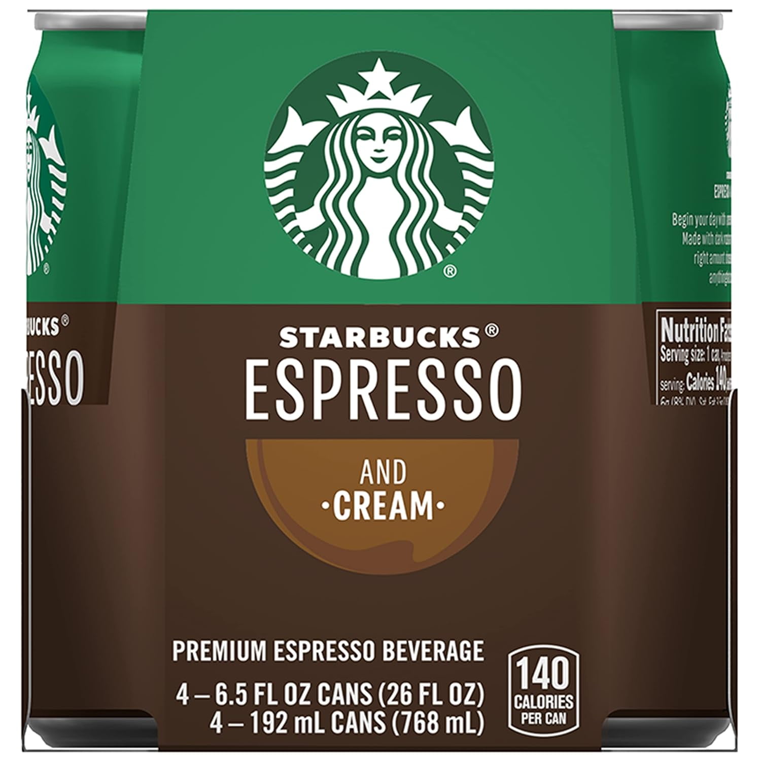 Starbucks Doubleshot Espresso Coffee Beverage, 6.5 oz Cans (4 Pack ...