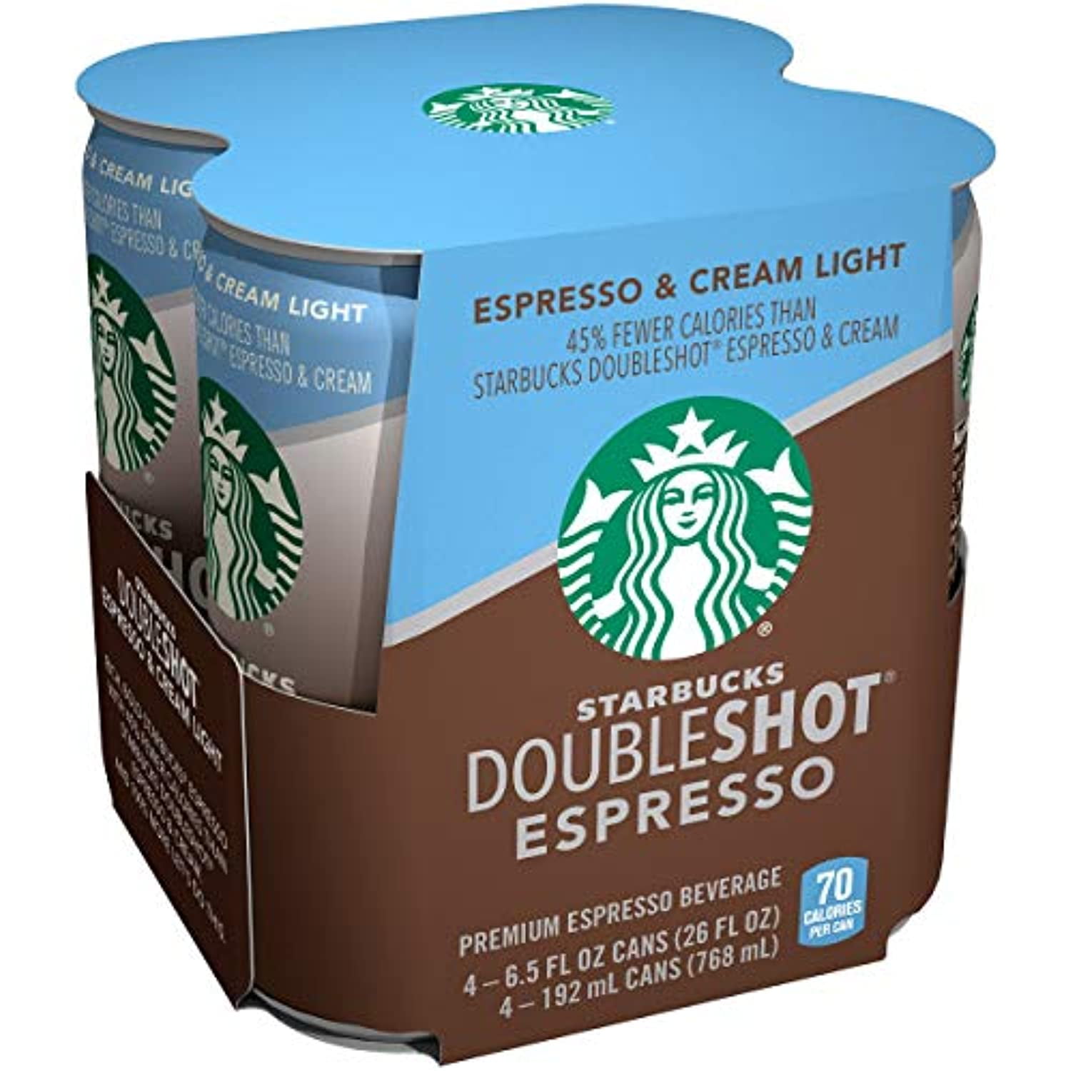 Starbucks Doubleshot Light Espresso Plus Cream, 6.5 Ounce, Caffeine ...